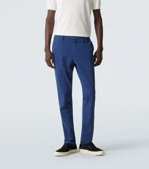 Canali Cotton Straight Chinos - Blue