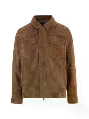 YVES SALOMON Suede Jacket - Brown