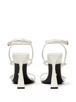 Stella McCartney Heeled Sandals With Sculptural Buckled Heels - Neutrals