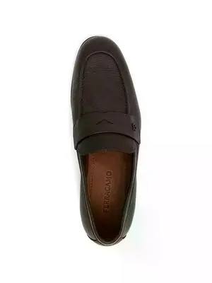 FERRAGAMO Gancini Grained-leather Loafers