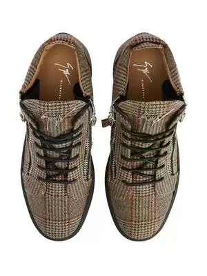 GIUSEPPE ZANOTTI Kriss Check Pattern Sneakers - Neutrals