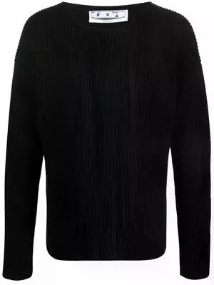 Off-White Diag Stripe Round Neck Jumper