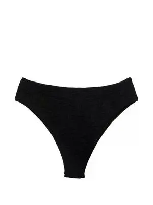 Farm Rio Graphic-embroidered Bikini Bottoms - Black