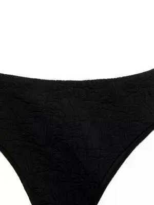 Farm Rio Graphic-embroidered Bikini Bottoms