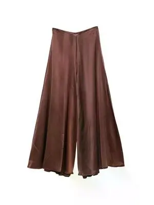 RUOHAN Silk Wide-leg Trousers - Red