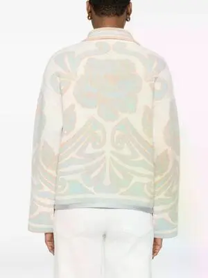 FORTE_FORTE Floral Print Collared Cardigan