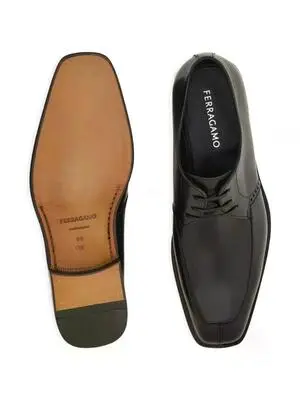 FERRAGAMO Calf Leather Derby Shoes - Black