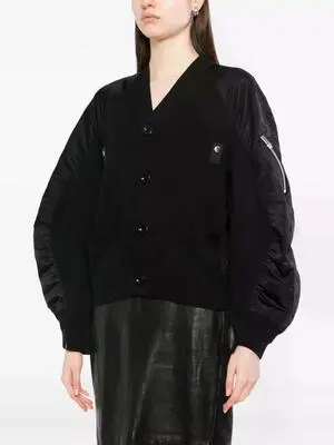 Sacai Panelled V-neck Cardigan