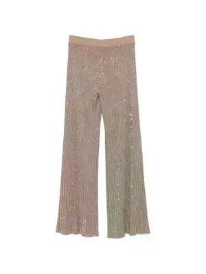 D.exterior Pleated Glitter Trousers