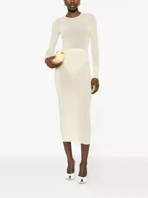 Wardrobe.NYC Sheer Long Sleeve Bodysuit - Neutrals