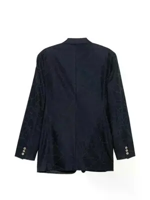 Versace 1990s Printed Blazer - Blue