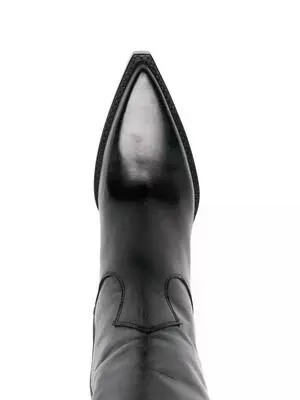 Paris Texas Pointed Toe Knee-high Block Heel Boots
