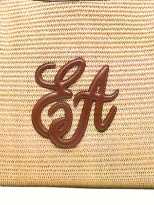 Emporio Armani Logo-appliqué Woven Tote Bag - Neutrals