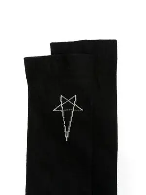 Rick Owens Pentagram Intarsia Knee High Socks