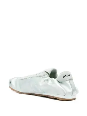 Miu Miu Plume Satin Lace-up Sneakers