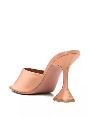 Amina Muaddi Square Toe Sculptural Heel Slippers