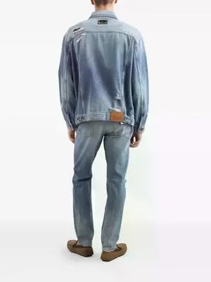 Dolce & Gabbana Ripped Logo Plaque Jeans
