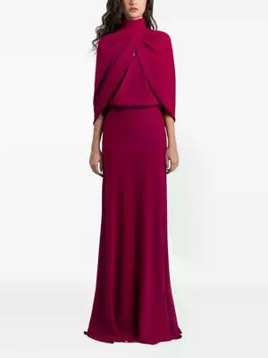 GEMY MAALOUF High Neck Draped Maxi Dress