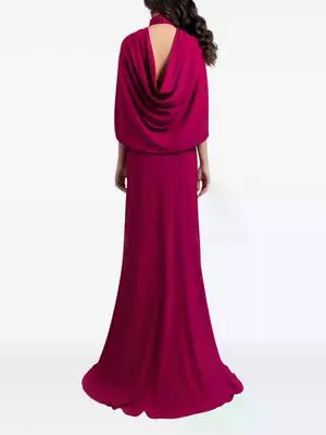 GEMY MAALOUF High Neck Draped Maxi Dress