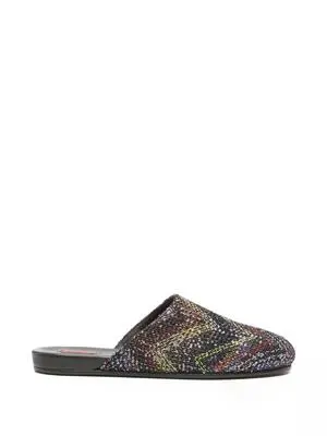 Missoni Sequined Flat Mules - Black