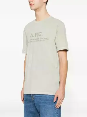 A.p.c. Logo Print Crewneck T-shirt - Neutrals
