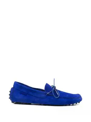 TOM FORD TOM FORD Blue Suede Tie Detail Loafers Blue