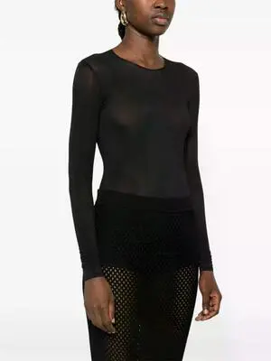 Wardrobe.NYC Sheer Long Sleeve Bodysuit