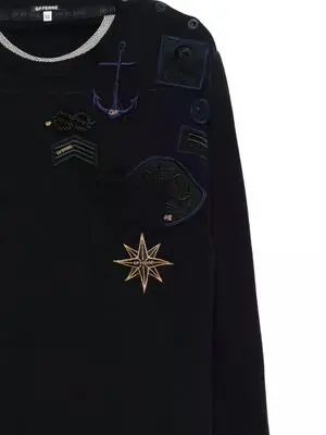 Gianfranco Ferre Appliquéd Long-sleeve Sweater