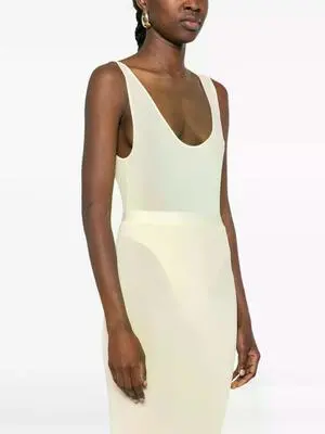 Wardrobe.NYC Sheer Tank Bodysuit - Neutrals