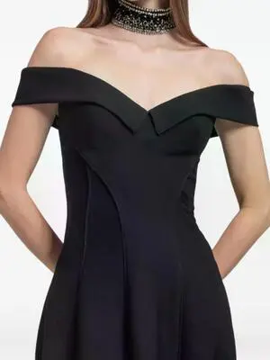 GEMY MAALOUF Folded Off-shoulder Midi Dress