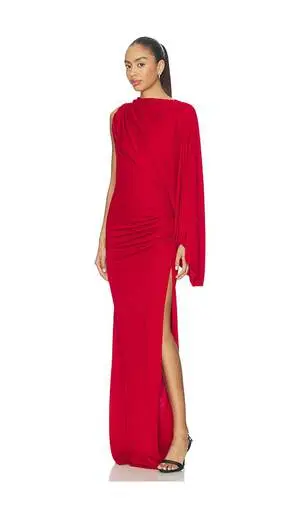 Andamane Selene One Shoulder Maxi Dress - Red
