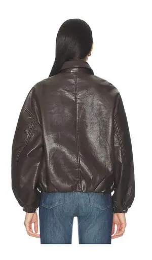 Citizens Of Humanity Leather Bubble Hem Bomber Jacket