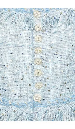 Bardot Elina Fringe Boucle Mini Dress