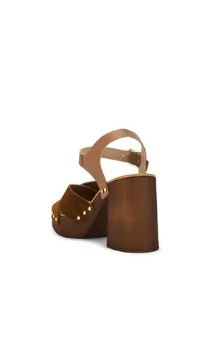 Seychelles Paloma Suede Leather Platform High Heel Sandals - Brown