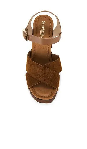 Seychelles Paloma Suede Leather Platform High Heel Sandals - Brown