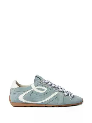 Claudie Pierlot Swing Leather Lace-up Sneakers - Blue