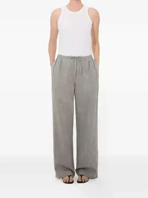 Loulou De Saison Clark Pleated Drawstring Trousers - Grey