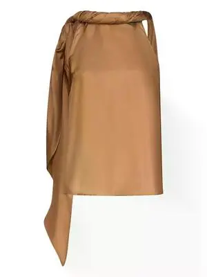 Loulou De Saison LouLou De Saison Wilma Twisted-Collar Blouse Brown