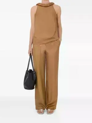 Loulou De Saison Wilma Twisted-collar Blouse - Brown