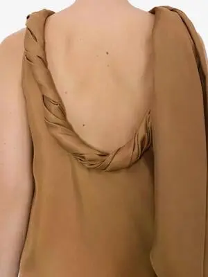 Loulou De Saison Wilma Twisted-collar Blouse - Brown
