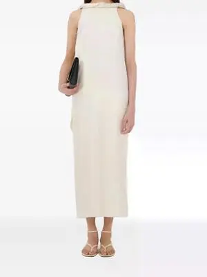 Loulou De Saison Silk Twill Midi Dress - Neutrals