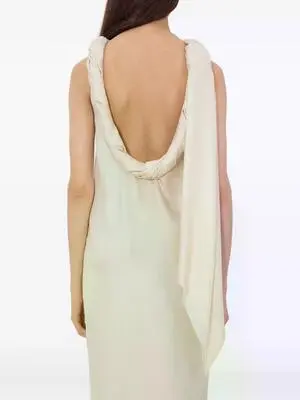 Loulou De Saison Silk Twill Midi Dress - Neutrals