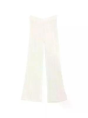 Eric Bompard Elasticated Waist Pointelle Knit Wide Leg Trousers