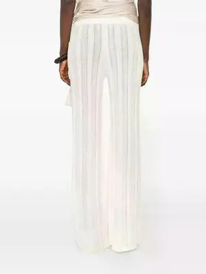 Eric Bompard Elasticated Waist Pointelle Knit Wide Leg Trousers