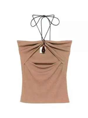 Nanushka Cut-out Strap Bandeau Top - Neutrals