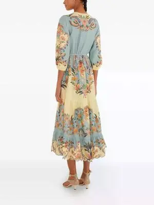 Farm Rio V-neck Floral Midi Dress