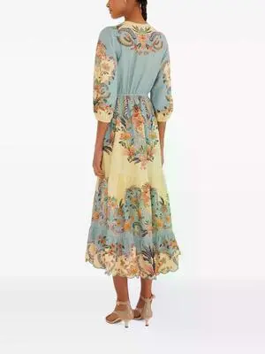 Farm Rio V-neck Floral Midi Dress