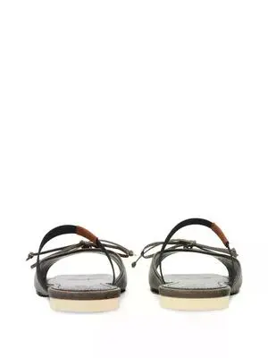 MAISON MARGIELA Leather Slingback Shoes With Bow Detailing - Brown