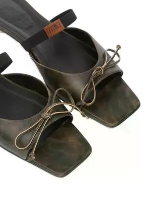MAISON MARGIELA Leather Slingback Shoes With Bow Detailing - Brown