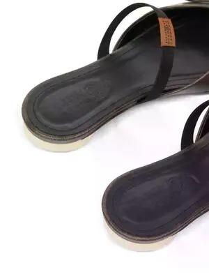 MAISON MARGIELA Leather Slingback Shoes With Bow Detailing - Brown